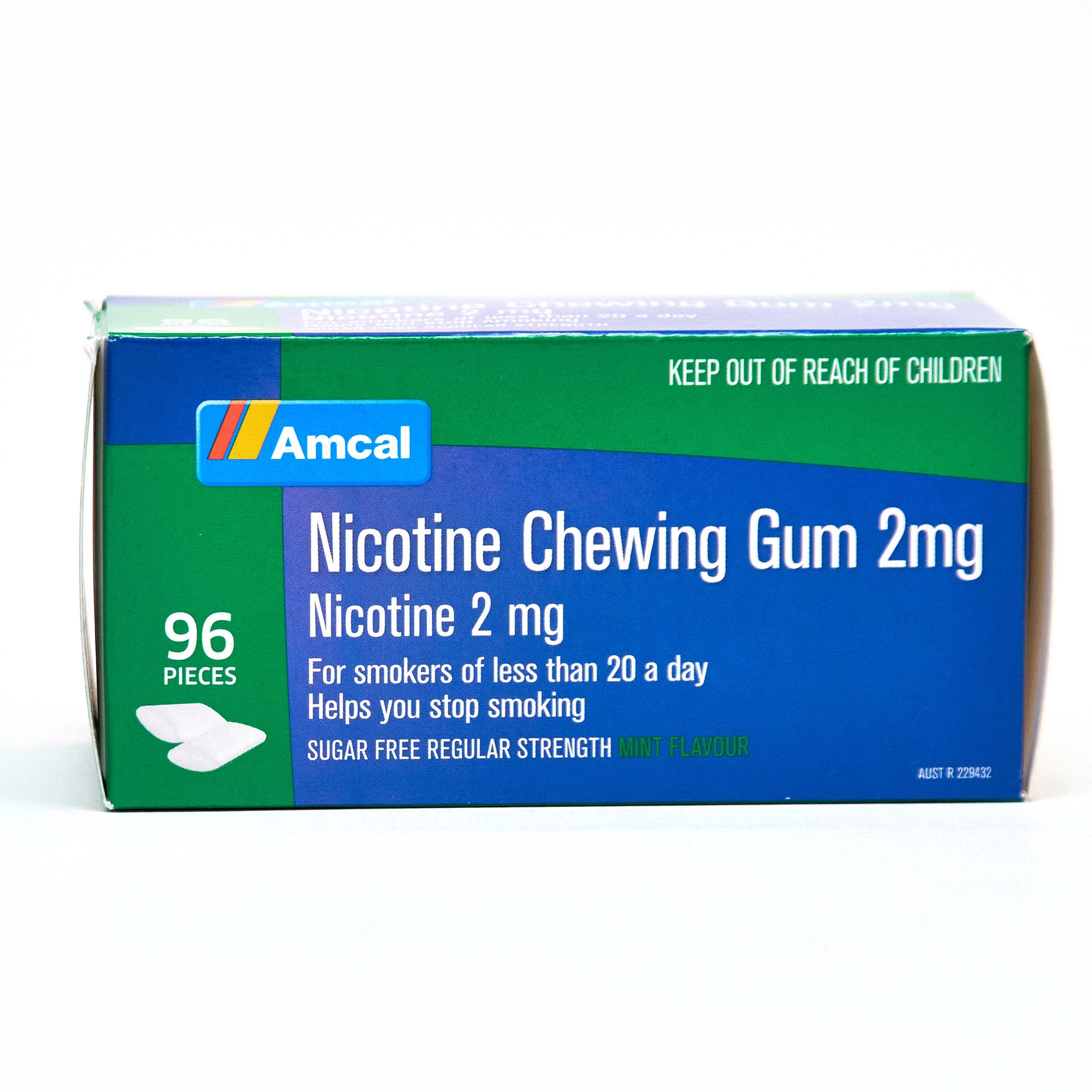 Amcal Nicotine Chewing Gum Mint 2mg Mint Falvour Sugar Free 96 Pack ...