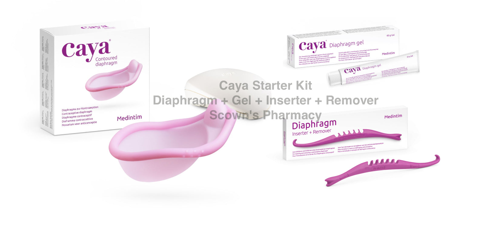 Caya Contoured Diaphragm & Gel & Inserter Kit - One Size Fits Most Hor ...