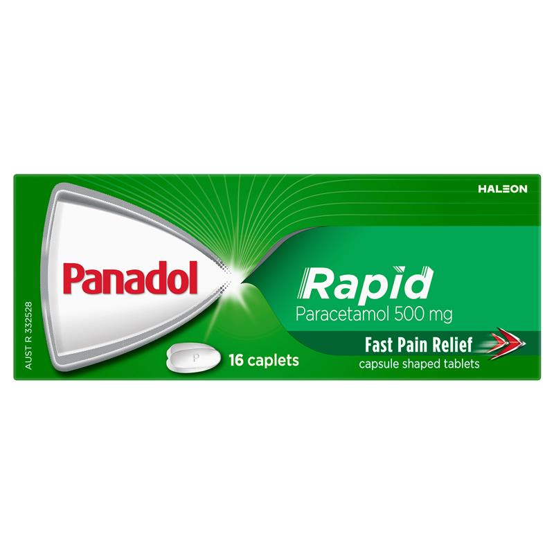 Panadol Rapid Paracetamol 500mg 16 Caplets – Scown's Pharmacy