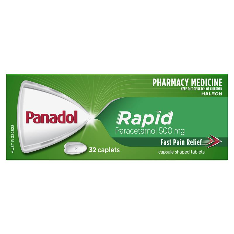Panadol Rapid Paracetamol 500mg 32 Caplets – Scown's Pharmacy