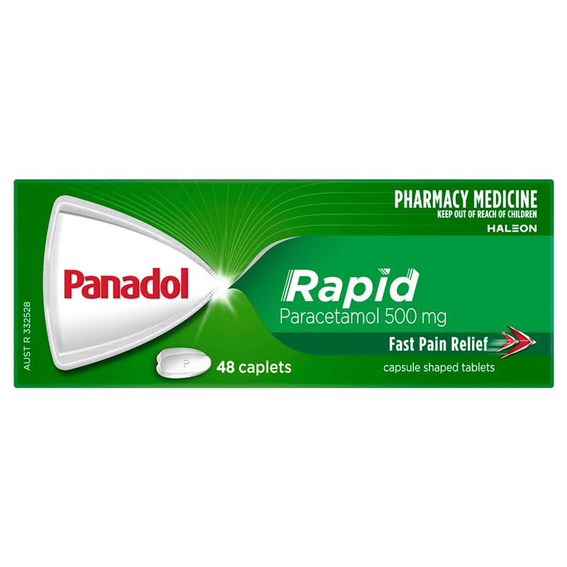 Panadol Rapid Paracetamol 500mg 48 Caplets – Scown's Pharmacy