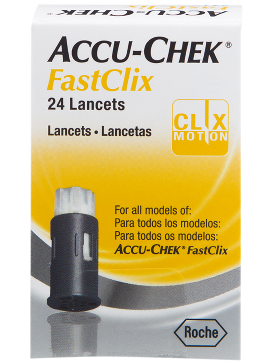 Accu-chek FastClix 24 Lancets for all FastClix Models Performa Nano Gu ...