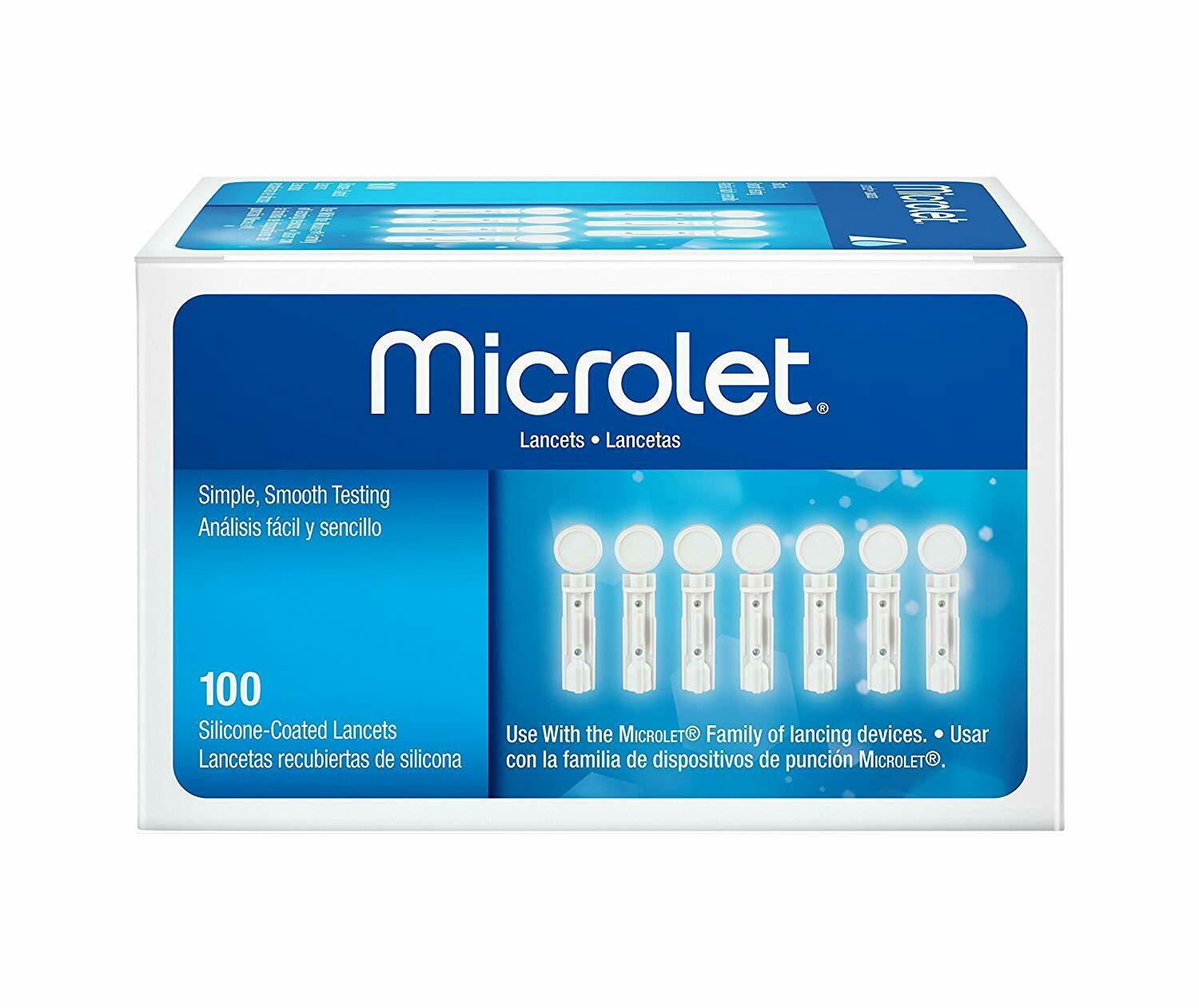 Microlet Sterile Lancets 100 Special Silicon Safe Coating Bayer – Scown ...