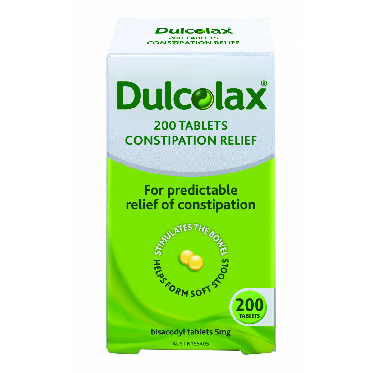 Dulcolax 200 Tablets 5mg Bisacodyl Laxative Relieves Constipation ...