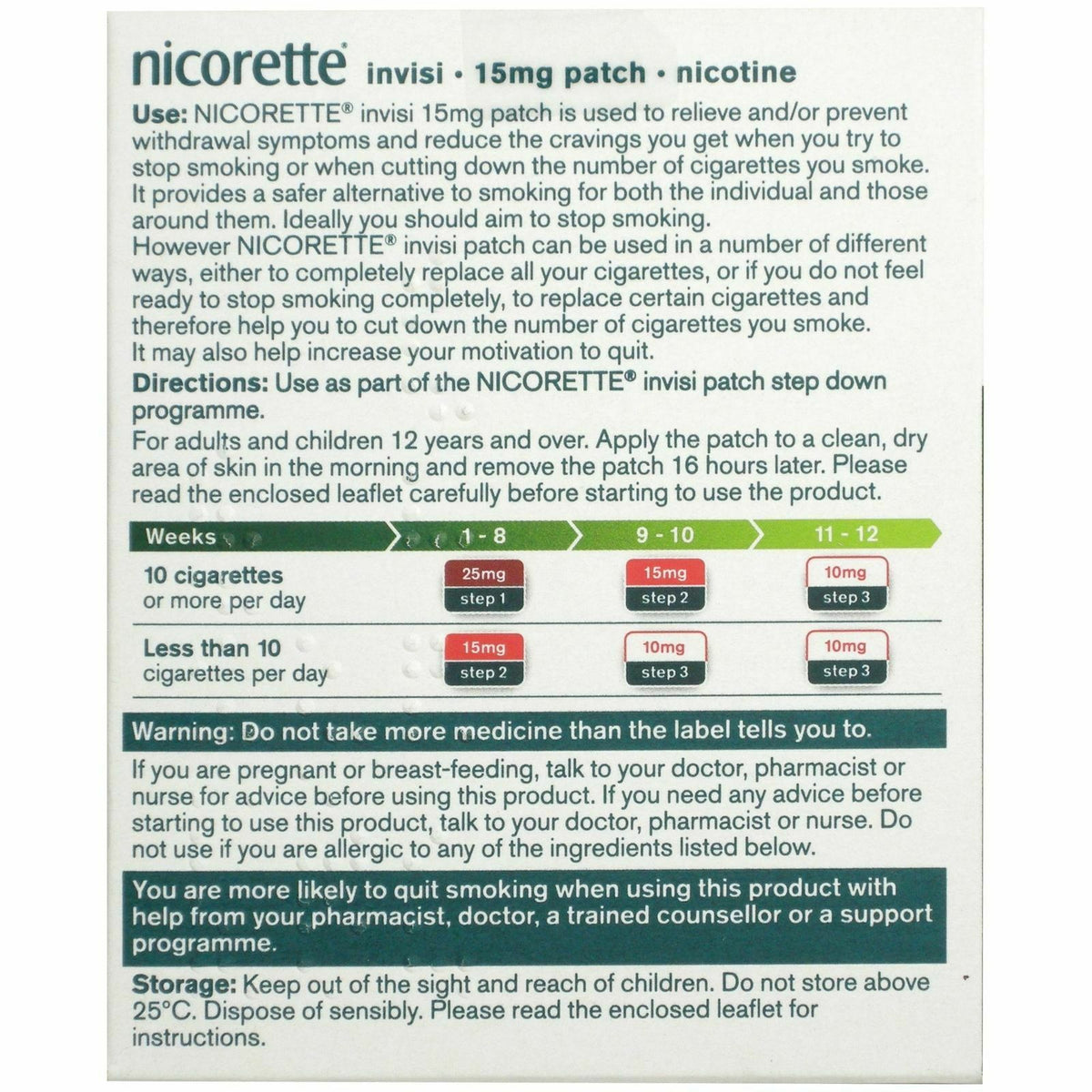 Nicorette 16hr Invisipatch Patches Step 2 15mg 7 Pack – Scown's Pharmacy