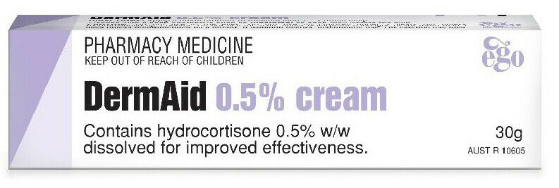 DermAid Cream 30g Gentle Cream 0.5% Rashes Dermatitis Eczema – Scown's ...