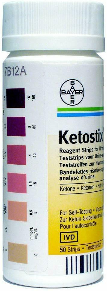 Bayer Ketostix Reagent Strips For Urinalysis Ketone Self Testing 50 St ...