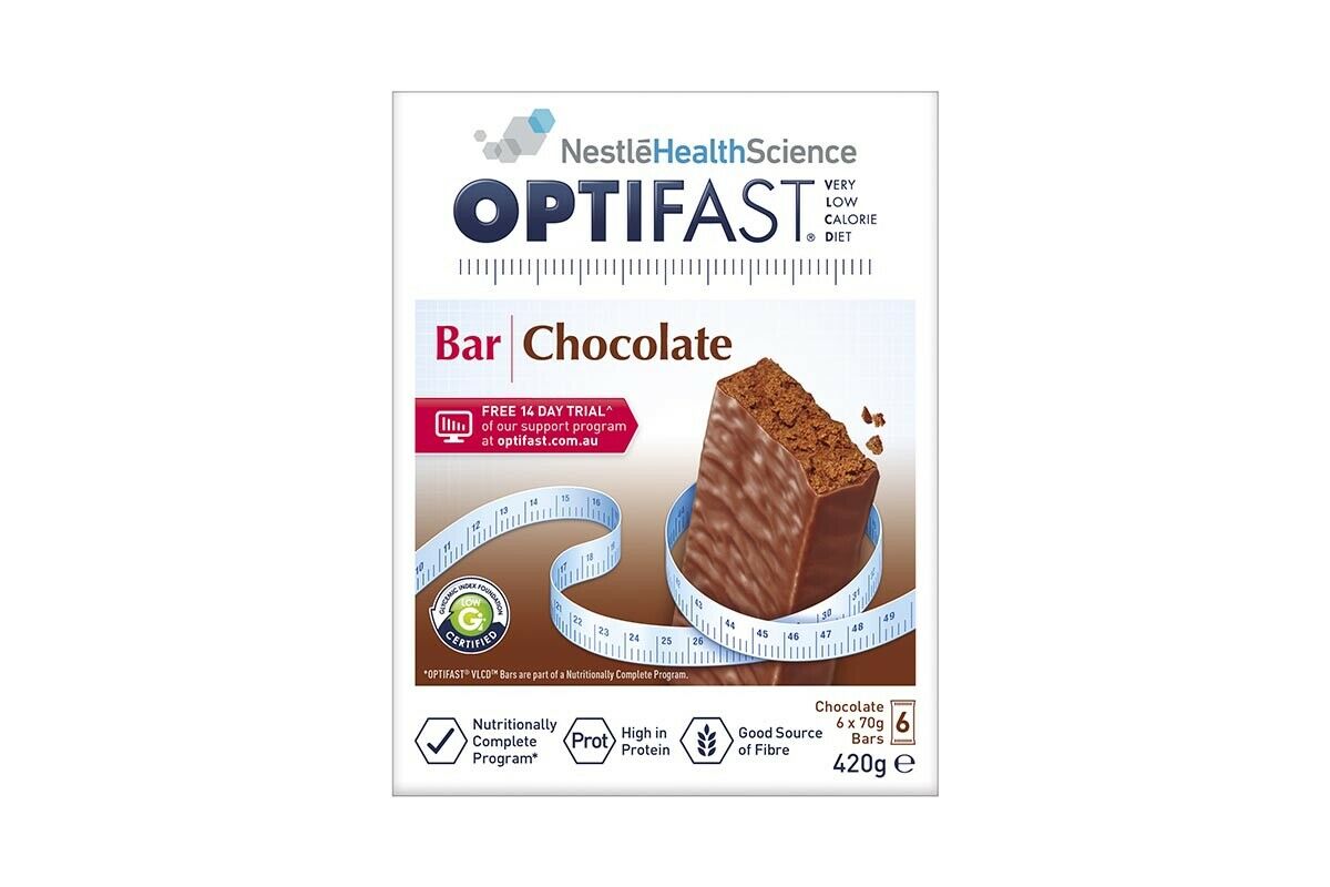 Optifast VLCD 70g x 6 Bars Chocolate High Protein Nutritionally Comple ...