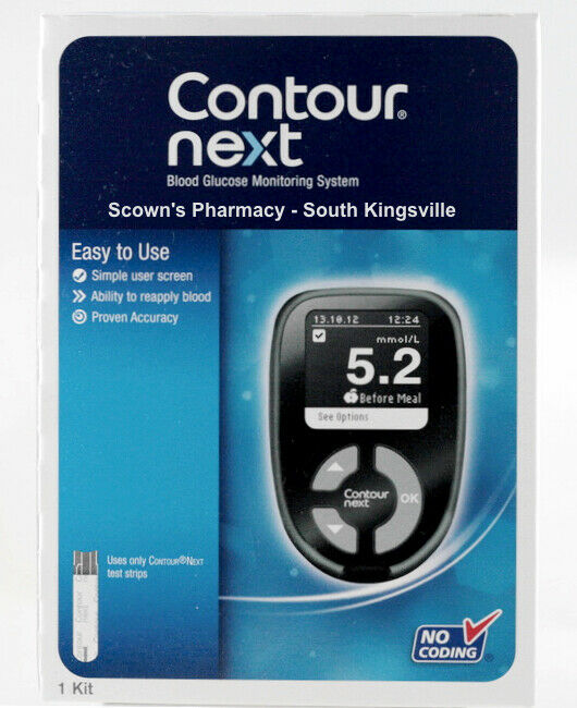 Contour Next Blood Glucose Monitoring System incl. 5 Lancets & Lancing ...