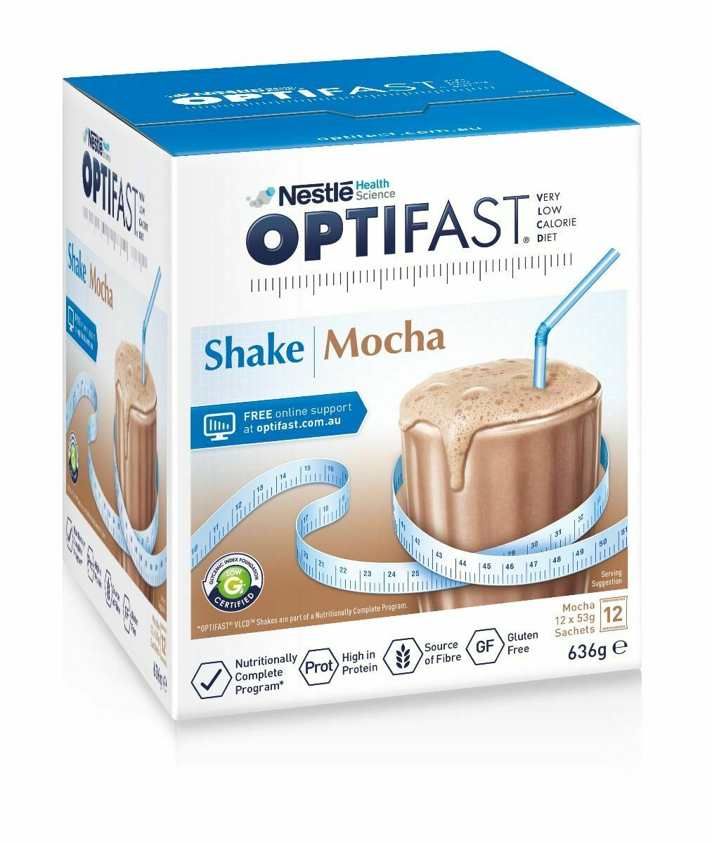 Optifast VLCD Mocha Weight Loss Shake - 12 x 53g Sachets High Protein ...