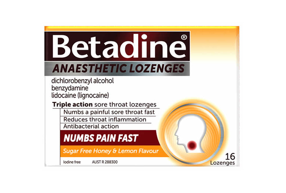 Betadine Anesthetic Lozenges Honey & Lemon 16 Pack – Scown's Pharmacy