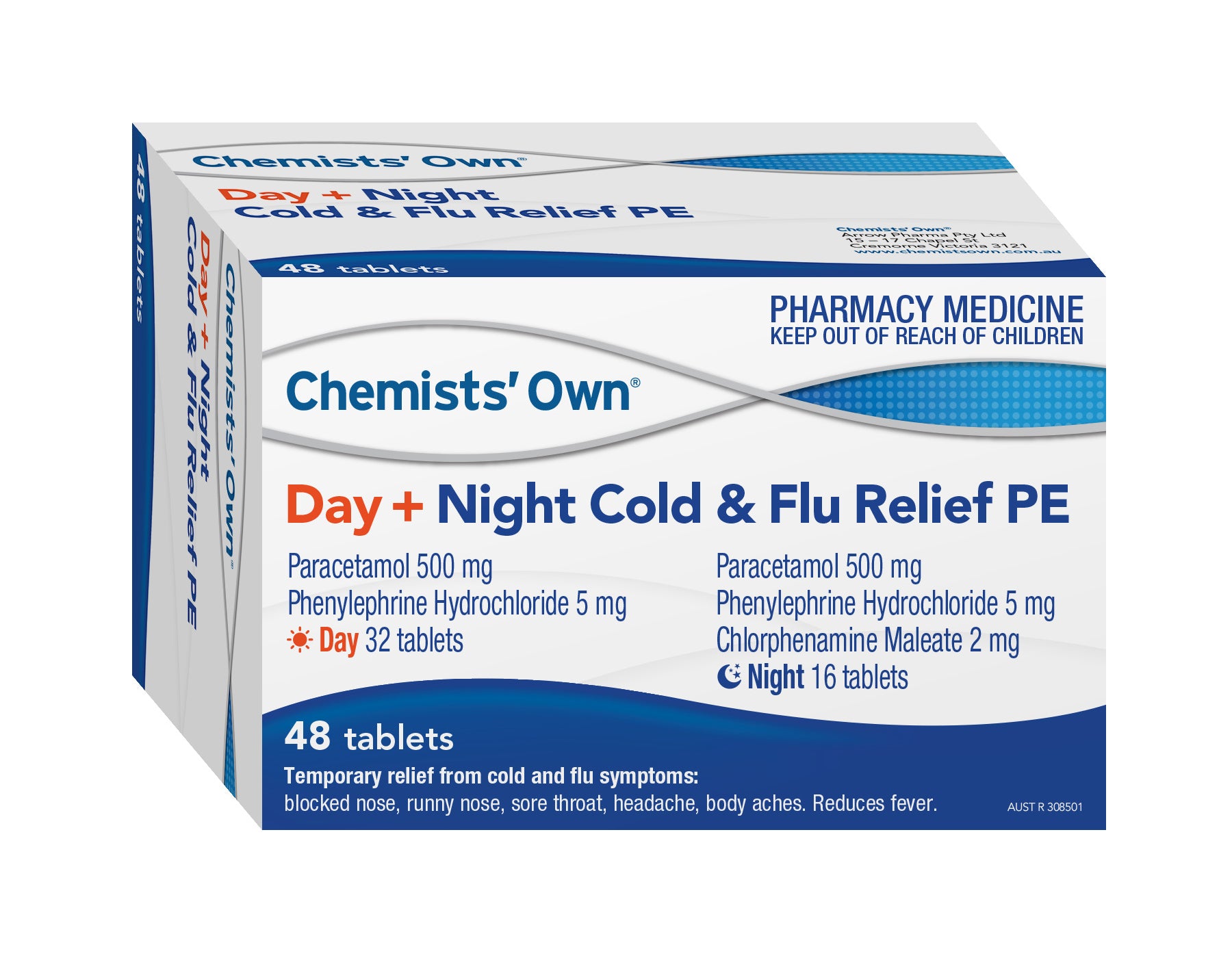 Chemists Own Cold & Flu Relief Day + Night PE 48 Tablets – Scown's Pharmacy