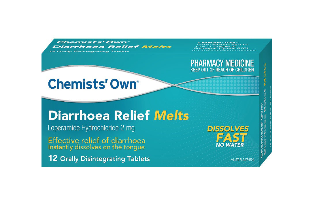 Chemists Own Diarrhoea Relief Melts 12 Tablets – Scown's Pharmacy
