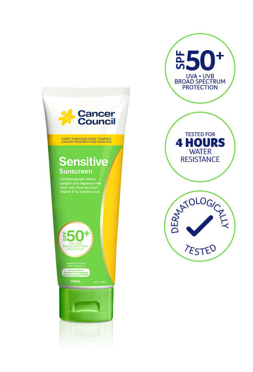 Cancer Council Sensitive SPF50+ Sunscreen Tube 110ml – Scown's Pharmacy