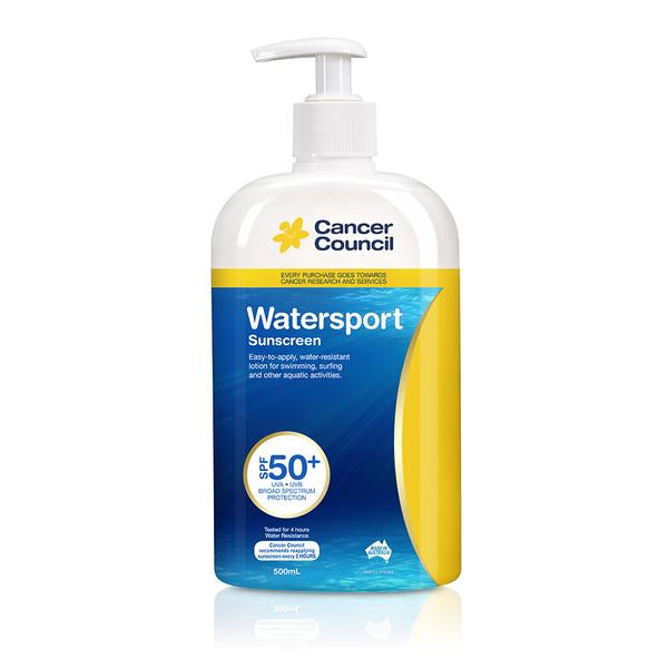 Cancer Council Watersport Sunscreen SPF50+ Pump 500ml – Scown's Pharmacy
