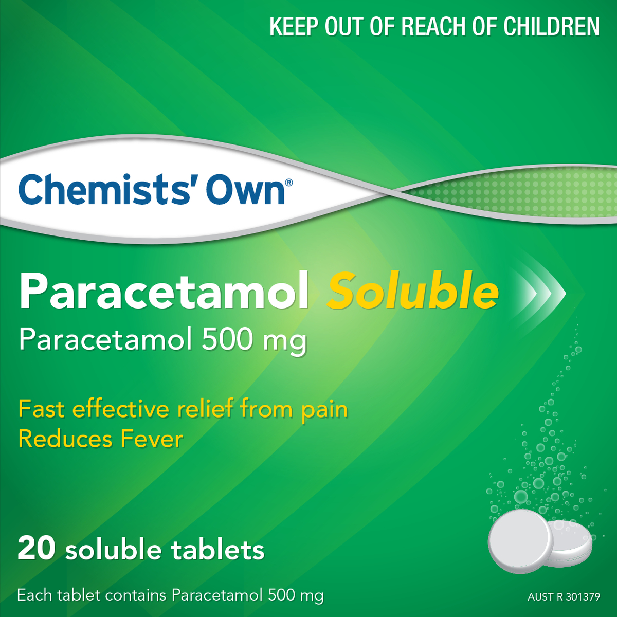 Chemists Own Paracetamol 20 Soluble Tablets – Scown's Pharmacy