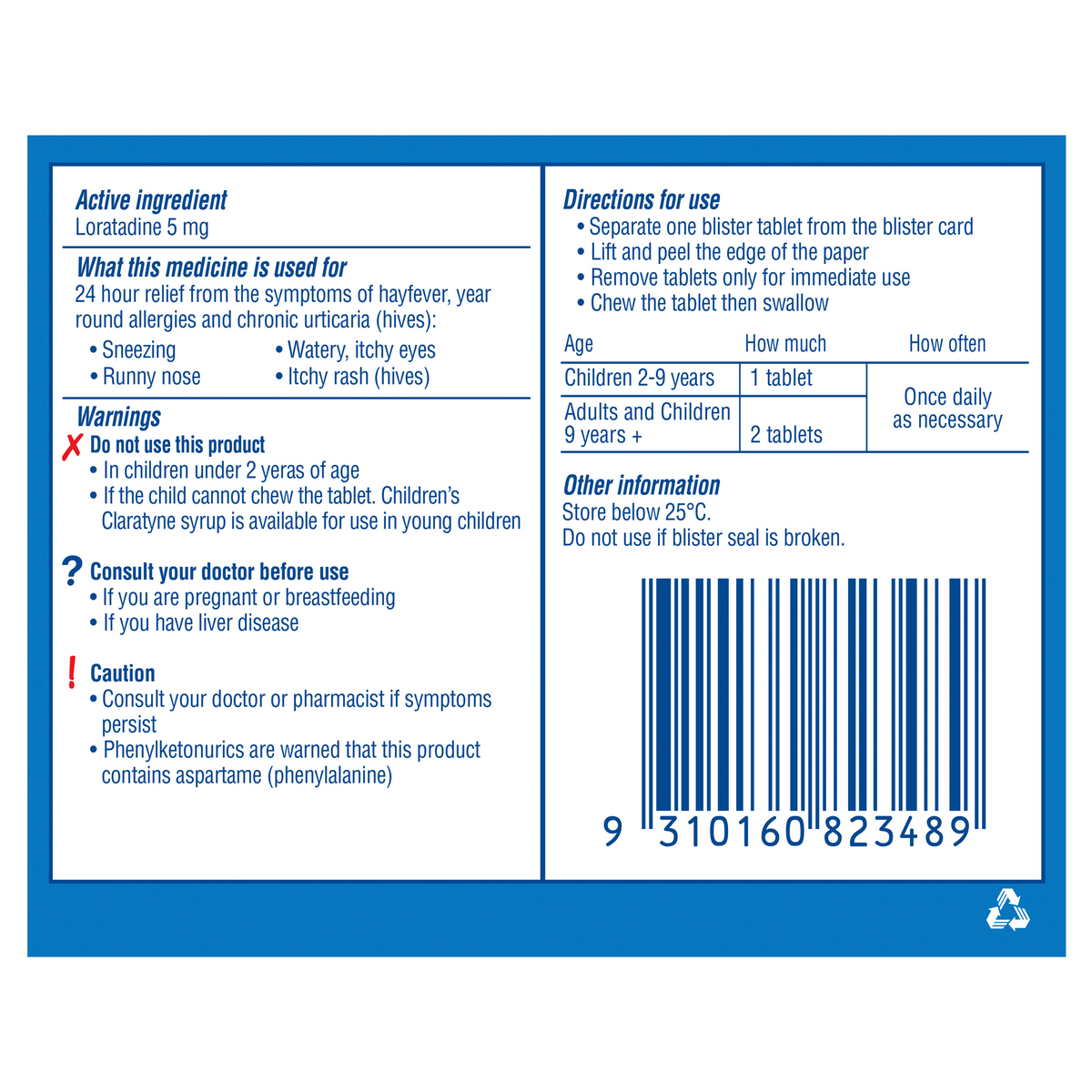 Children's Claratyne Hayfever & Allergy Relief Grape Flavour 30 Tabs ...