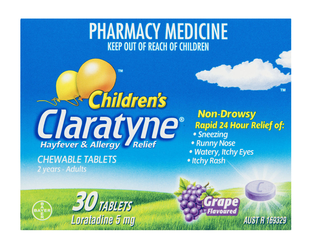 Claratyne Children's Grape Flavoured Chewable Tablets 30 Pack – Scown's ...