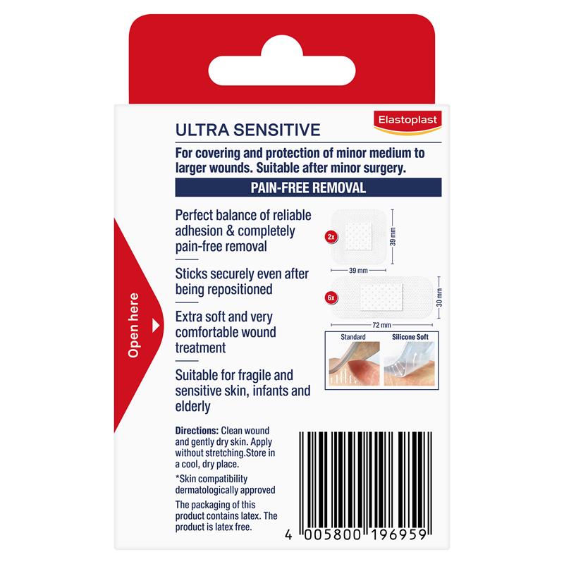 Elastoplast Ultra Sensitive Plasters 8 Strips – Scown's Pharmacy