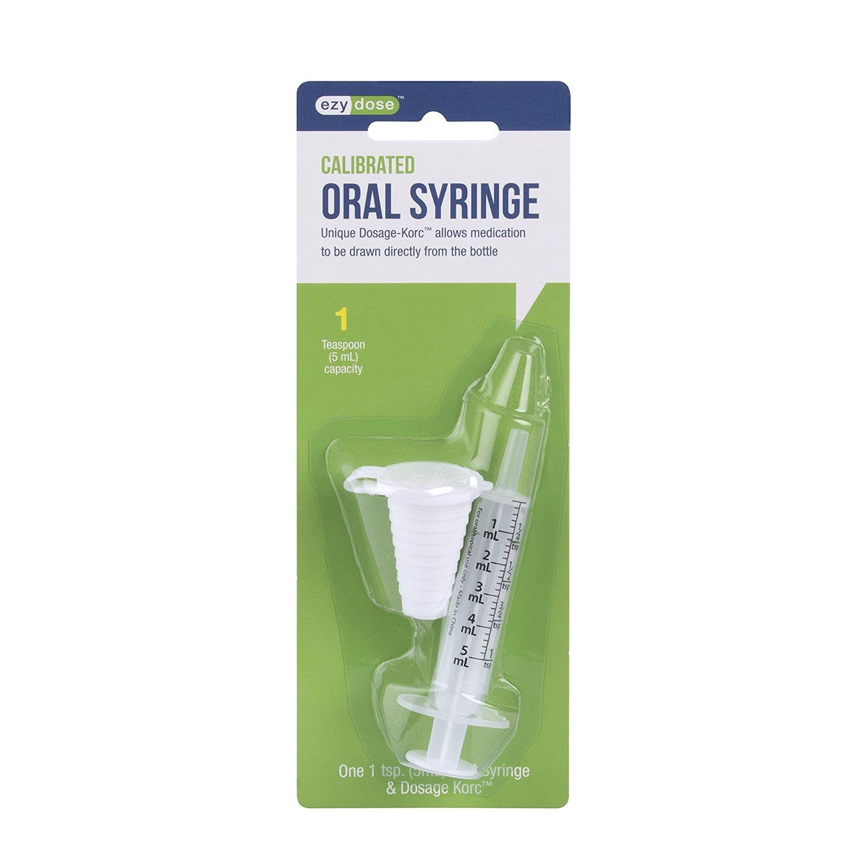 Ezy Dose Calibrated Oral Syringe with Dosage Korc 1 Teaspoon 5ml ...