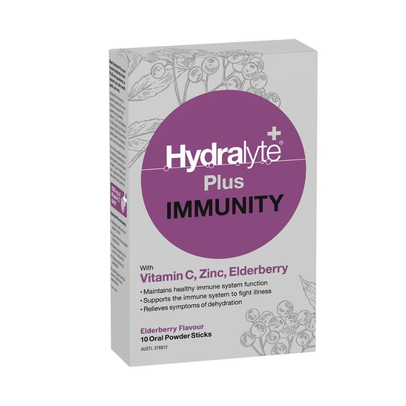 Hydralyte Plus Immunity Elderberry 10 Powder Sticks – Scown's Pharmacy