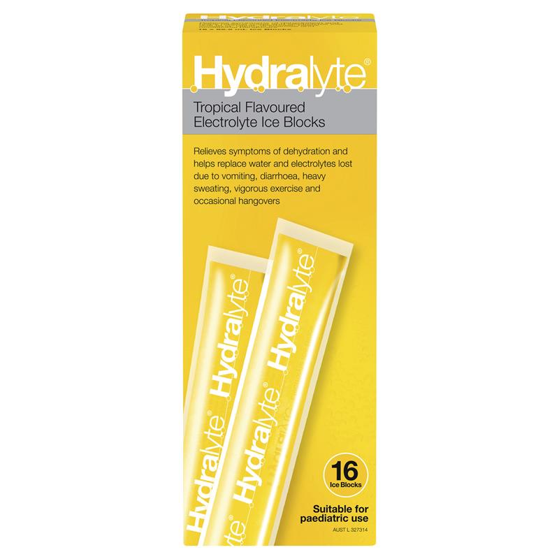 Hydralyte Tropical Flavoured Electrolyte 16 Ice Blocks – Scown's Pharmacy
