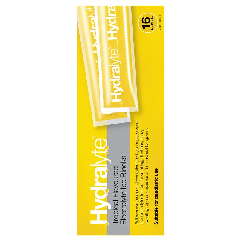 Hydralyte Tropical Flavoured Electrolyte 16 Ice Blocks – Scown's Pharmacy