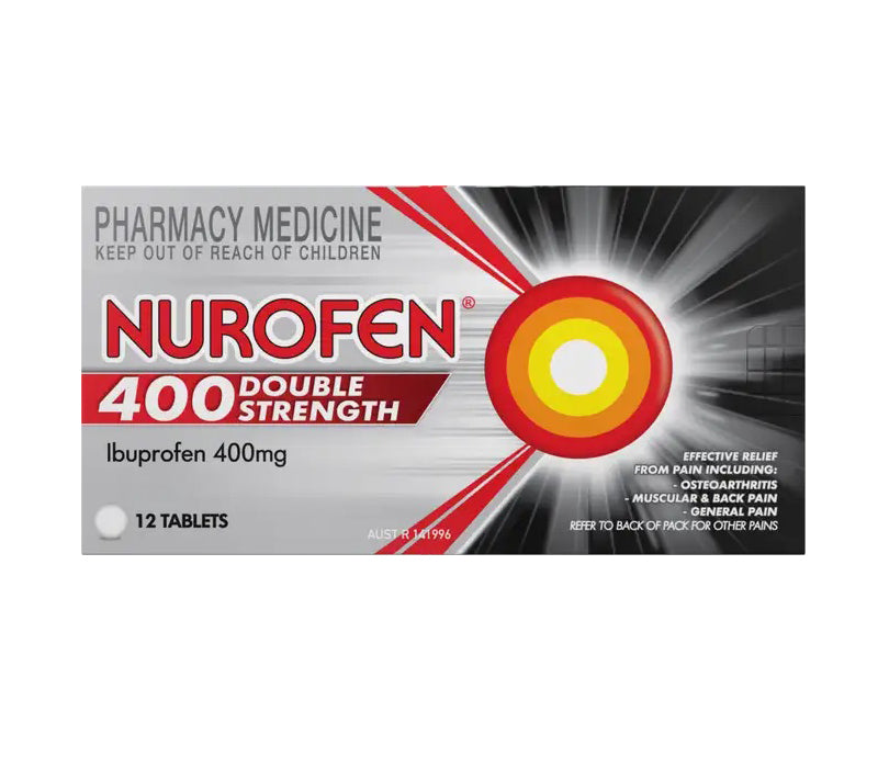 Nurofen Double Strength Ibuprofen 400mg 12 Tablets – Scown's Pharmacy
