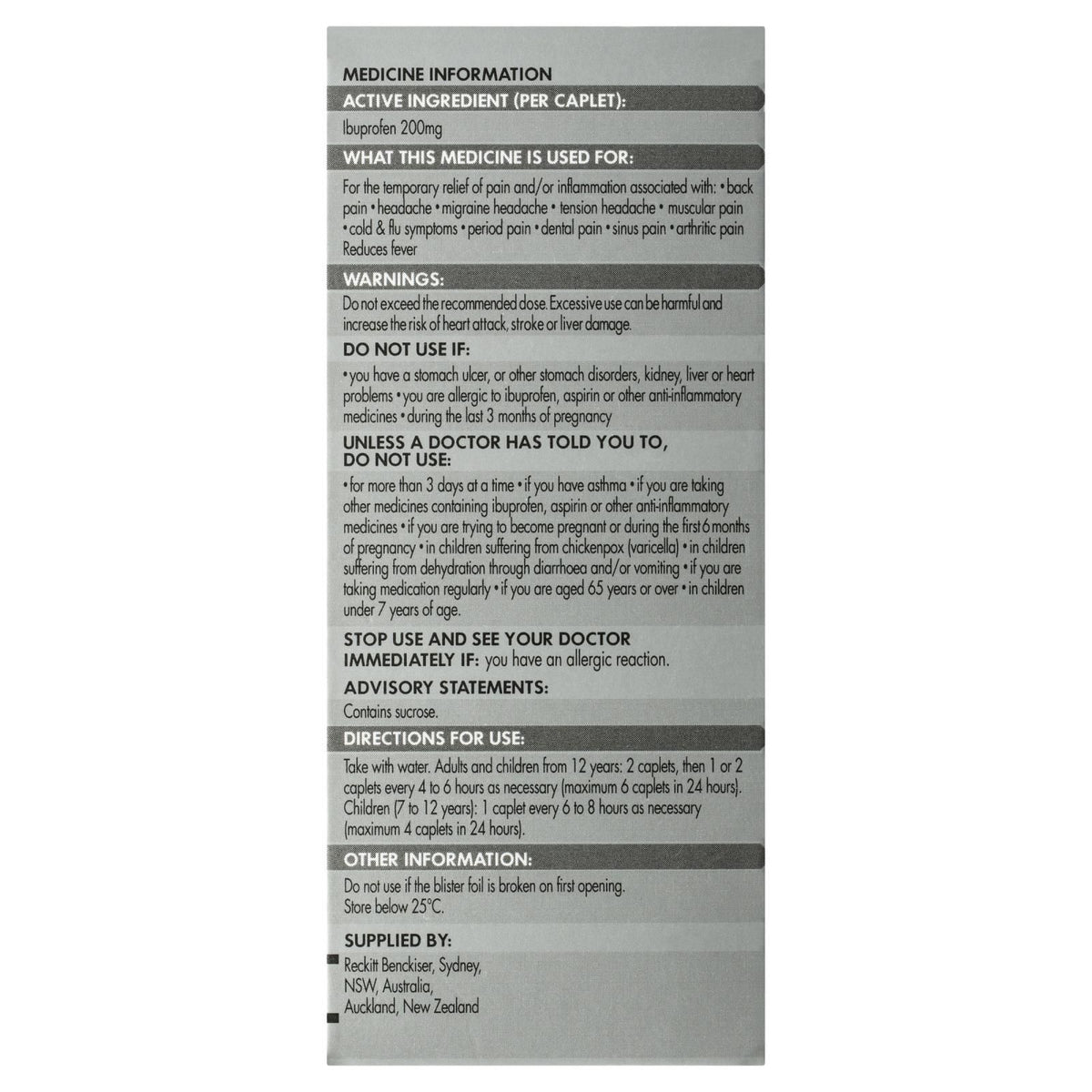 Nurofen Ibuprofen Pain & Inflammation Relief 200mg 48 Caplets – Scown's ...