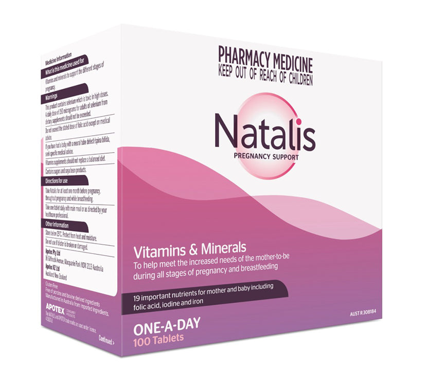 Natalis Pregnancy Support Multivitamin 100 Tablets – Scown's Pharmacy