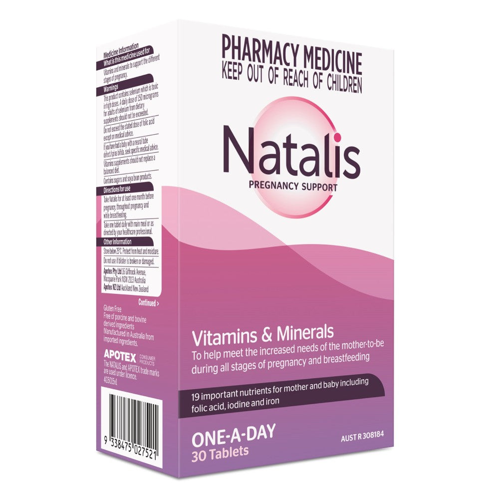 Natalis Pregnancy Support Multivitamin 30 Tablets – Scown's Pharmacy