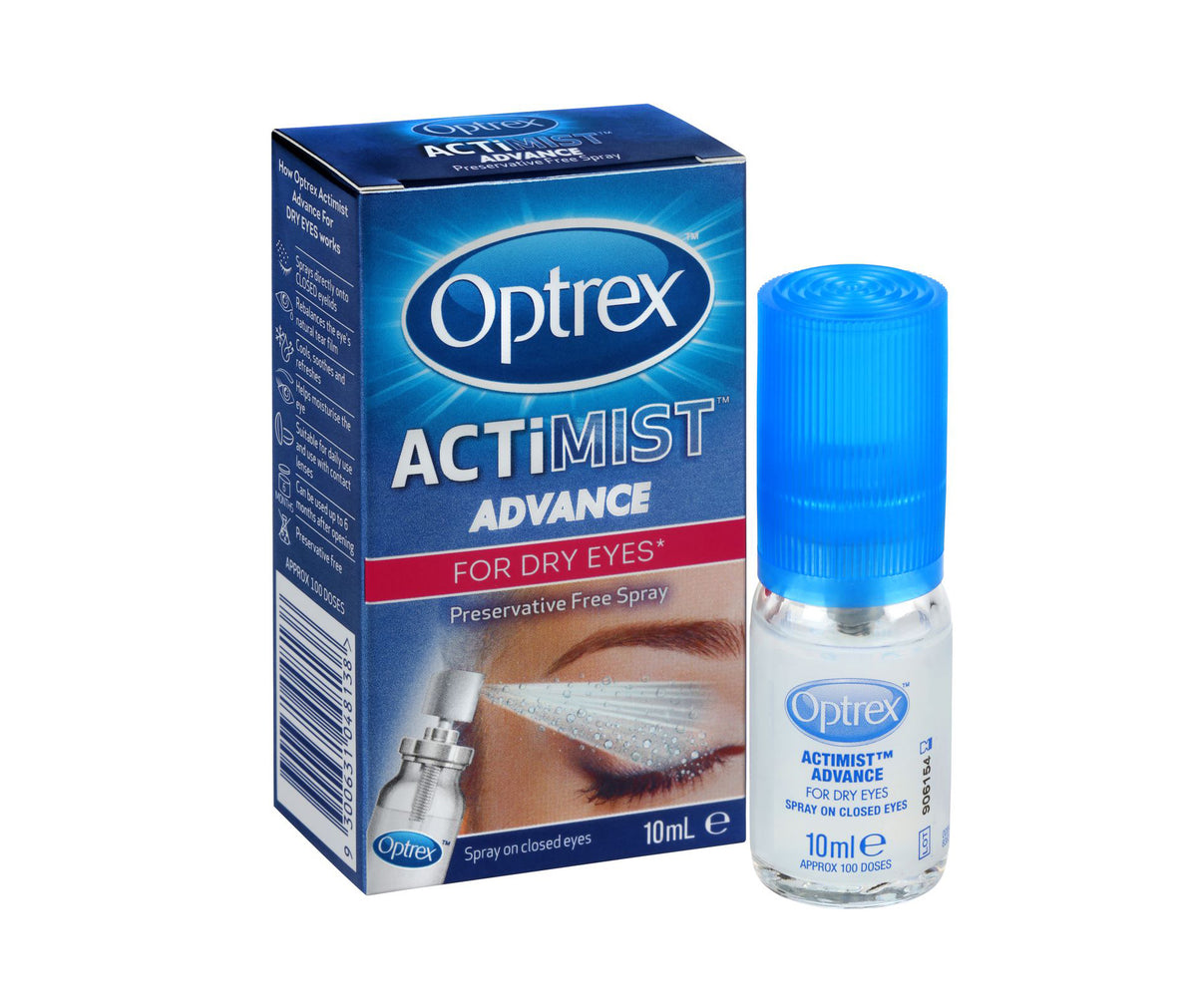 Optrex Actimist Advance Preservative Free Dry Eyes Spray 10ml – Scown's ...