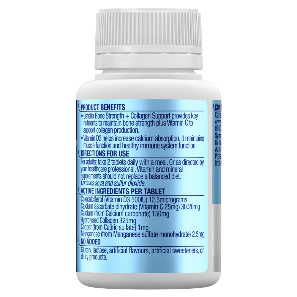 Ostelin Bone Strength + Collagen Support 60 Tablets – Scown's Pharmacy