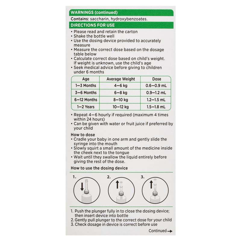 Panadol Infant Drops PAED Colour Free 20ml – Scown's Pharmacy