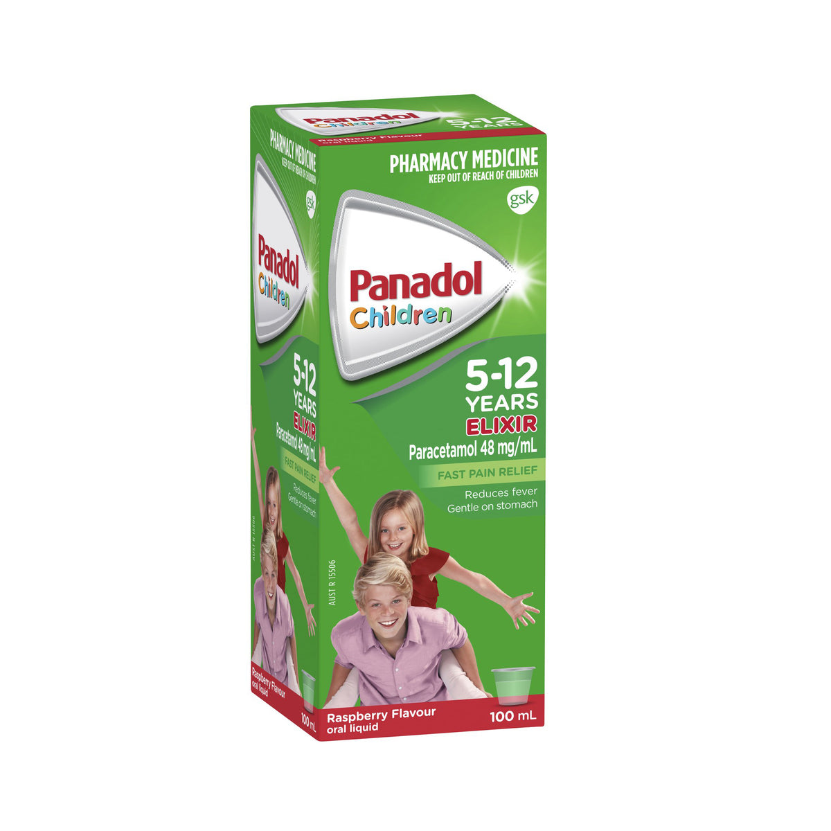 Panadol Children Elixir Oral Liquid 5-12 Years Raspberry Flavour 100ml ...