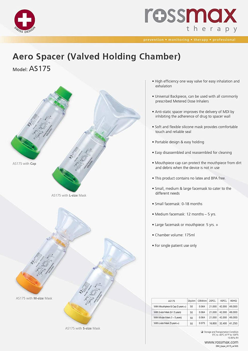 Rossmax Aero Spacer - Valved Holding Chamber Cap Only – Scown's Pharmacy