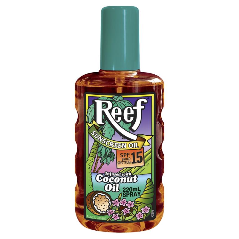 Reef Coconut Sunscreen Oil Spray SPF 15 220ml – Scown's Pharmacy