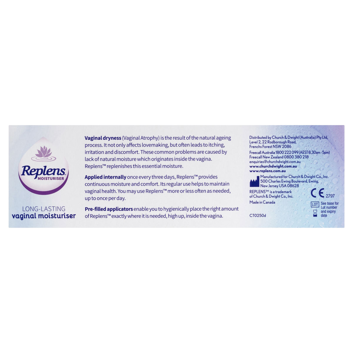 Replens Long Lasting Vaginal Moisturiser 3 Pack – Scown's Pharmacy