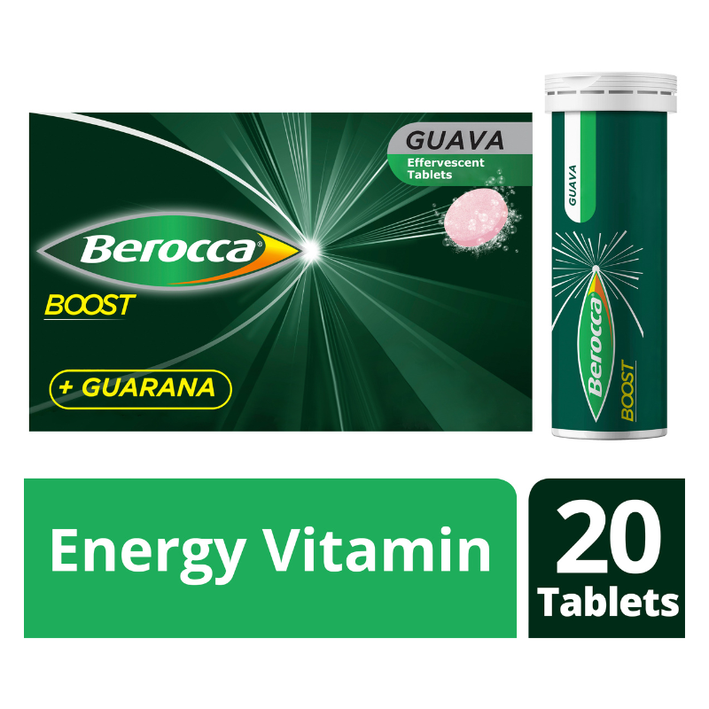 Berocca Boost Vitamin Energy With Guarana 20 Effervescent Tablets ...
