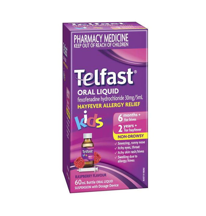 Telfast Oral Liquid Antihistamine For Kids 60ml – Scown's Pharmacy