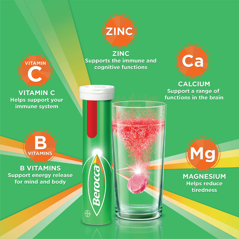 Berocca Energy Vitamin B & C - Original Berry Flavour - 45 Effervescen ...