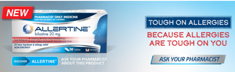 Allertine Bilastine 20mg 24 Hour Hay Fever & Allergy Relief - 30 Table ...