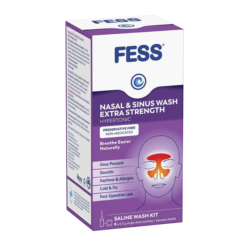 FESS Nasal & Sinus Extra Strength Hypertonic Wash Kit 6 Sachets – Scown ...