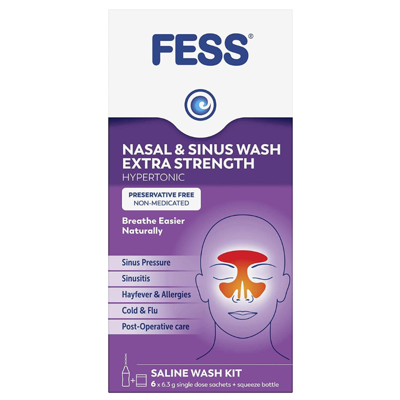 FESS Nasal & Sinus Extra Strength Hypertonic Wash Kit 6 Sachets – Scown ...