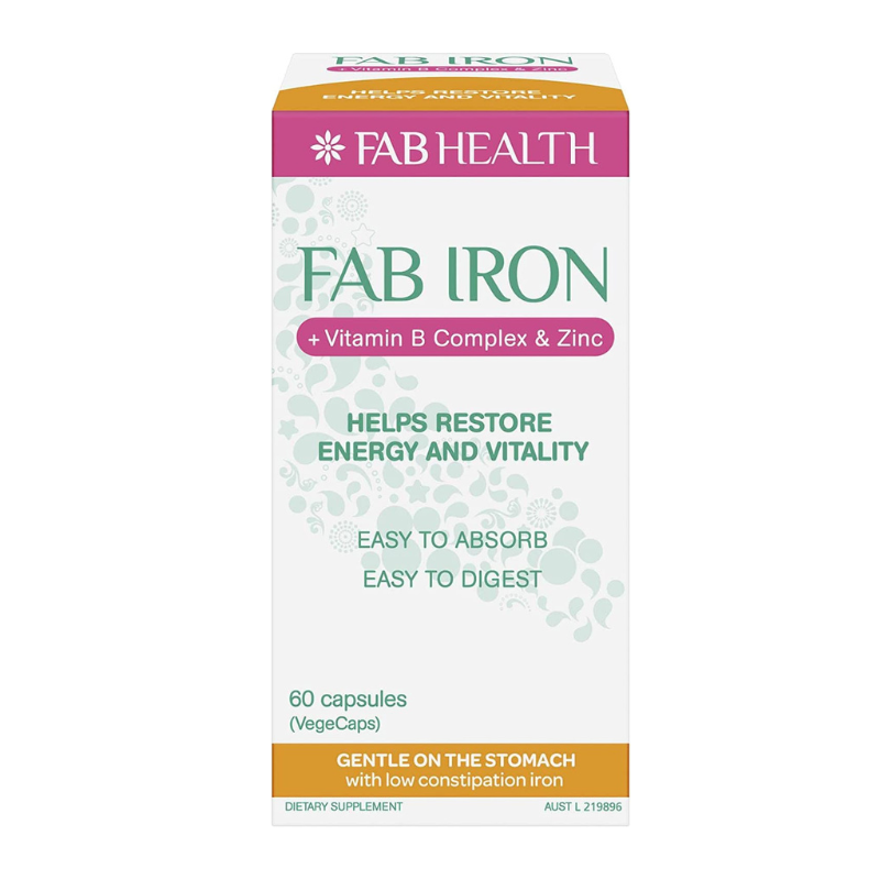 FAB IRON + Vitamin B + Zinc 60 Capsules – Scown's Pharmacy