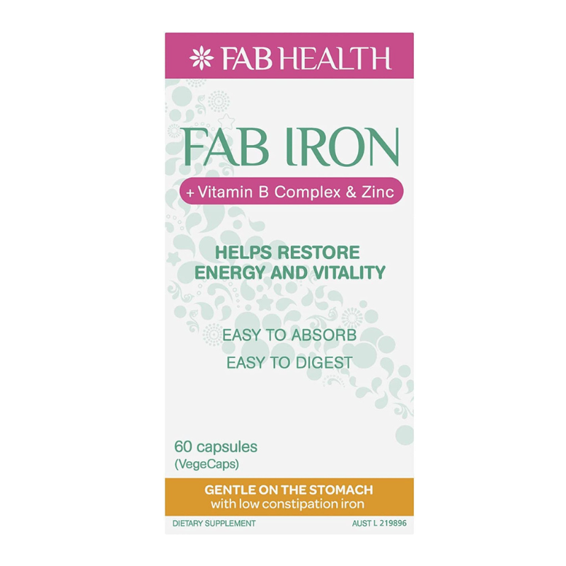 FAB IRON + Vitamin B + Zinc 60 Capsules – Scown's Pharmacy
