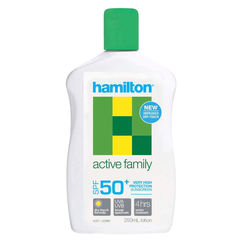Hamilton Active Family Sunscreen SPF50+ Lotion 250 ml – Scown's Pharmacy
