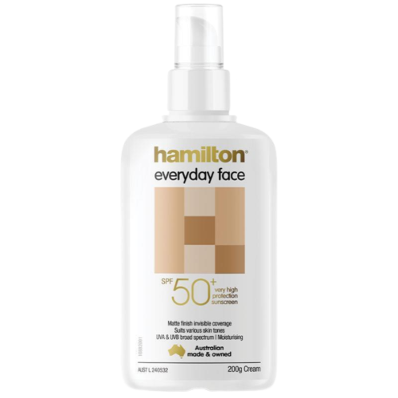 Hamilton Everyday Face Cream SPF 50+ Suncreen 200 g – Scown's Pharmacy