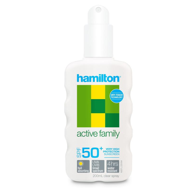 Hamilton Sun Active Family SPF 50+ Sunscreen Spray 200 ml – Scown's ...